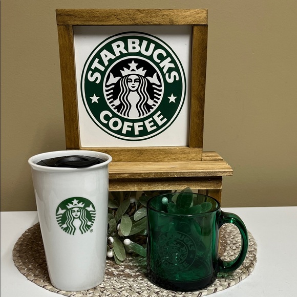 Starbucks | Dining | Starbucks Bundle Travel Ceramic Tumblervtg Green ...
